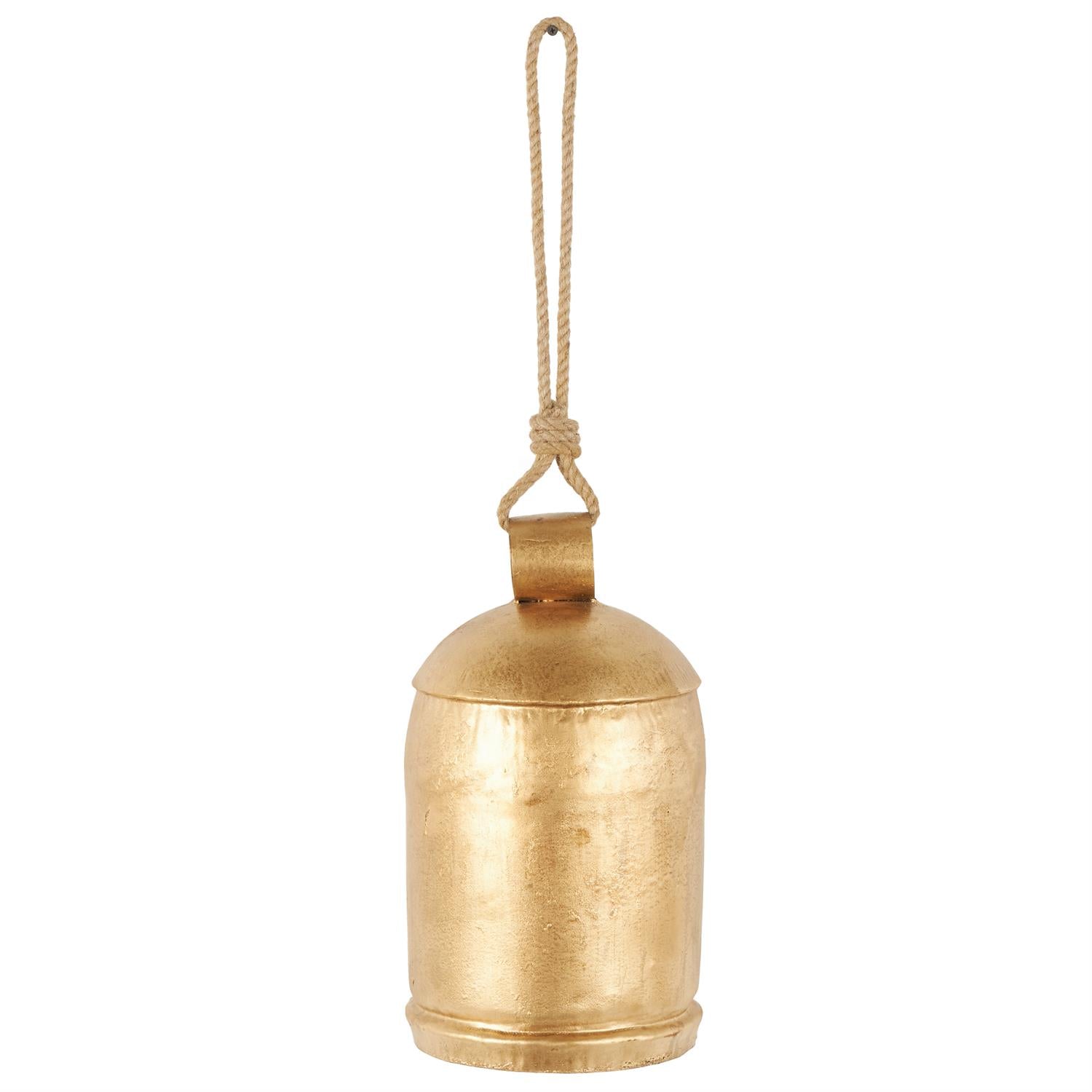 Extra Large Gold Bell with Jute Rope – Prairie in Bloom
