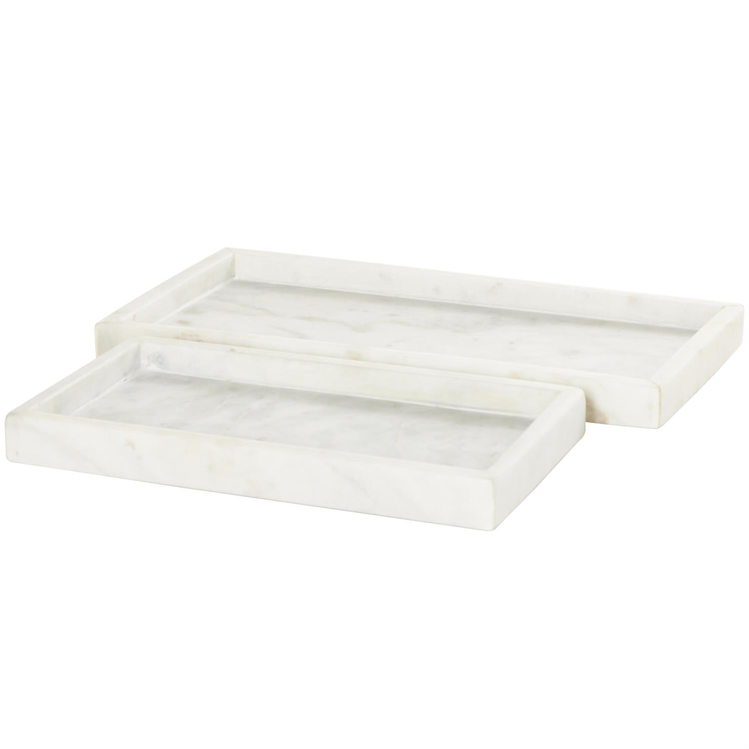 White Marble Tray - Set of 2 – Prairie in Bloom