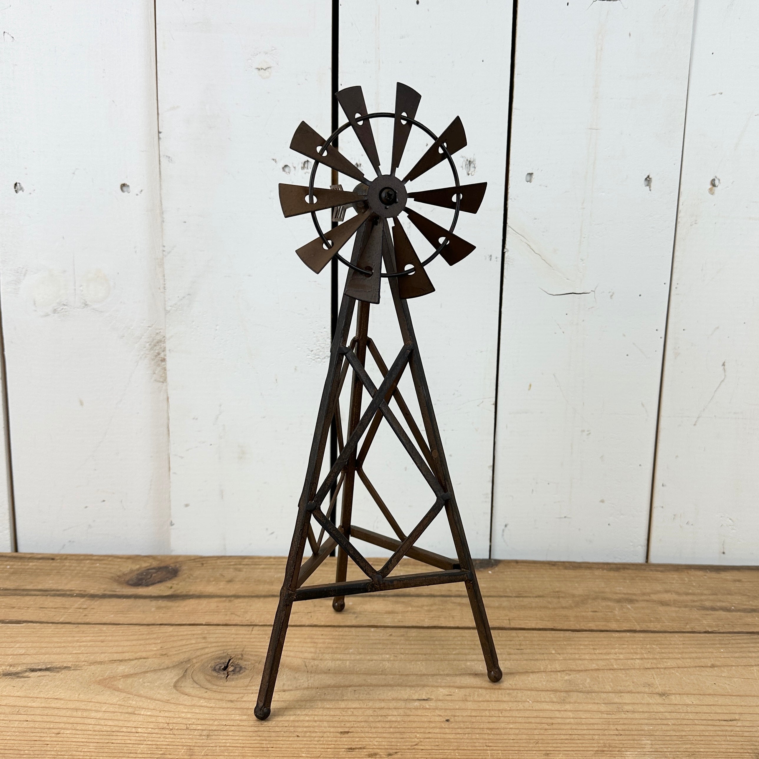 Brown Metal Windmill – Prairie in Bloom