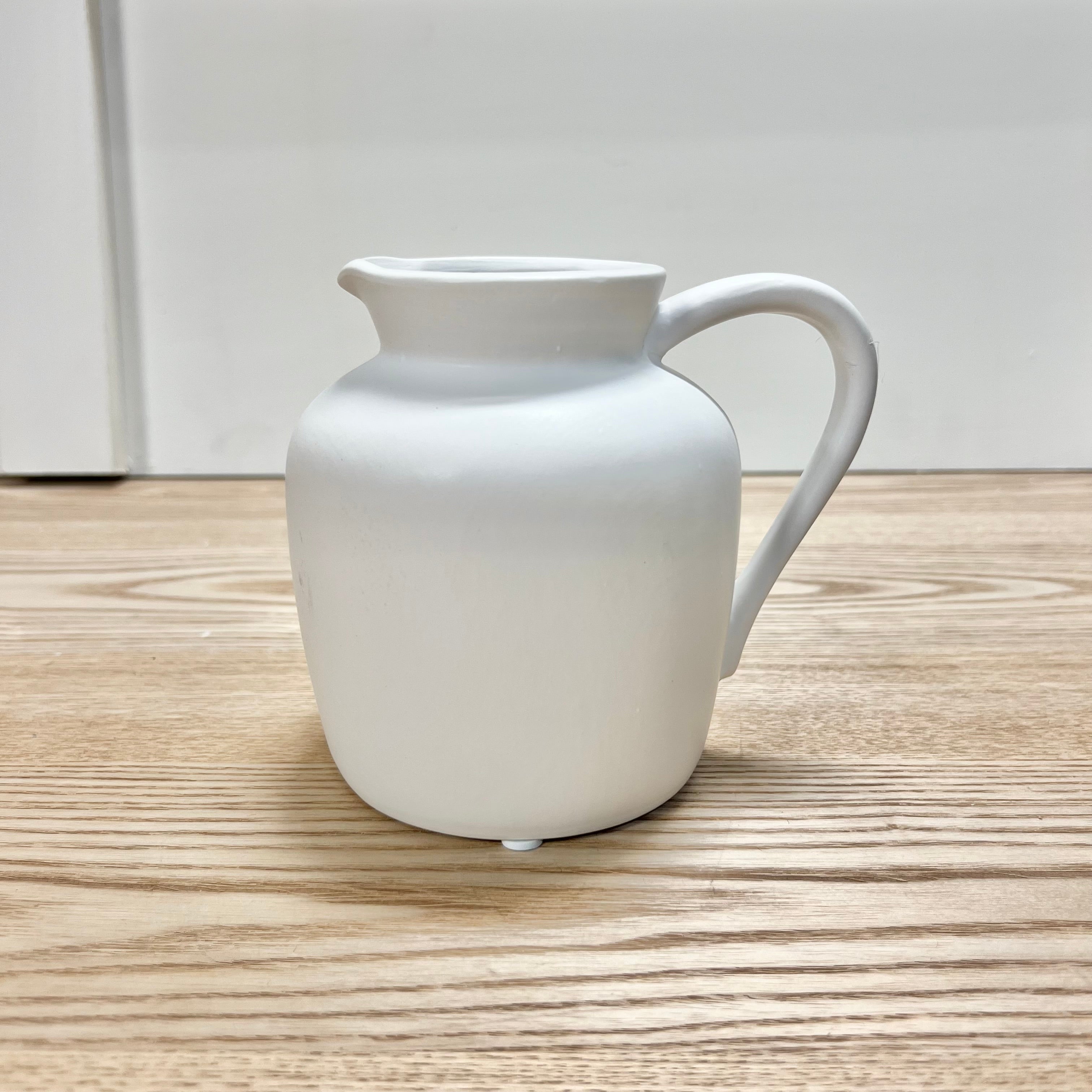 White Ceramic Pitcher – Prairie in Bloom